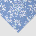 Vintage Floral Damask White and Cornflower Blue Tissue Paper | Zazzle