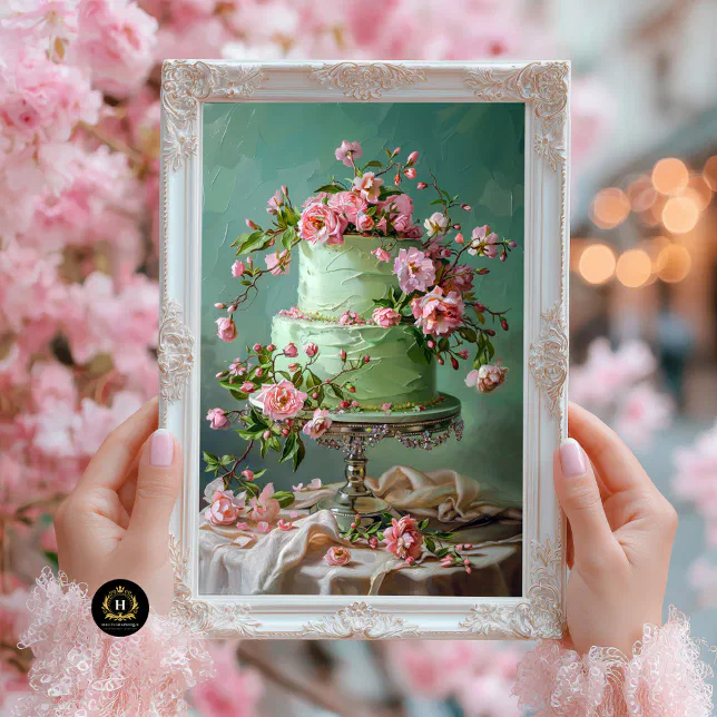 Vintage Floral Wedding Cake Food Bakery Decoupage Tissue Paper | Zazzle