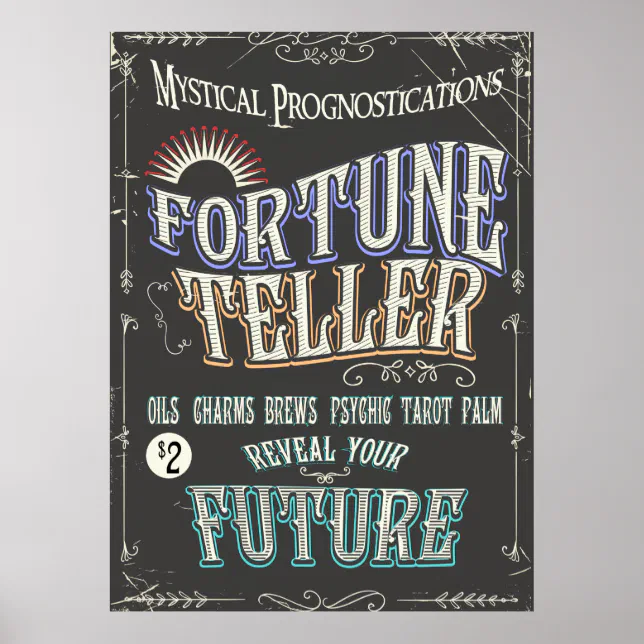 Vintage Fortune teller poster | Zazzle