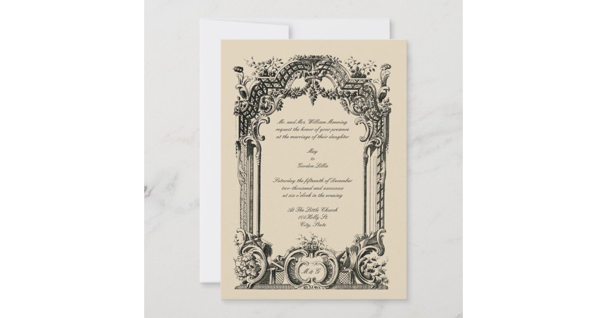 Vintage French Baroque Rococo Wedding Invitations | Zazzle