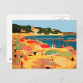 Vintage French Riviera Beach Postcard | Zazzle