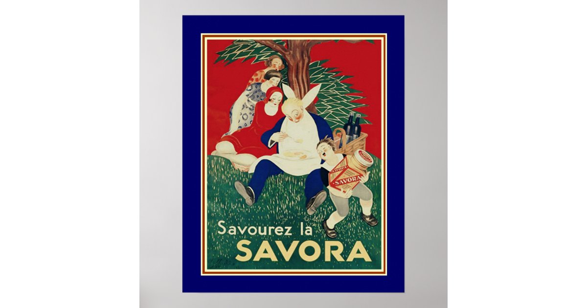 Vintage French "Savora" Ad ca. 1930s 16x20 Poster | Zazzle