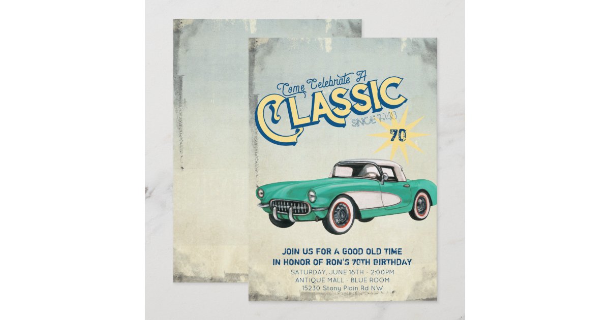 Vintage Garage Poster Party Invitation | Zazzle