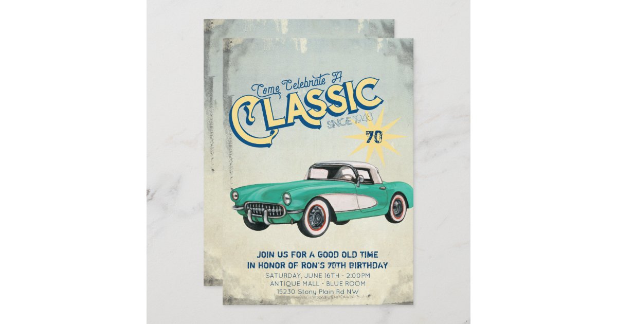 Vintage Garage Poster Party Invitation | Zazzle