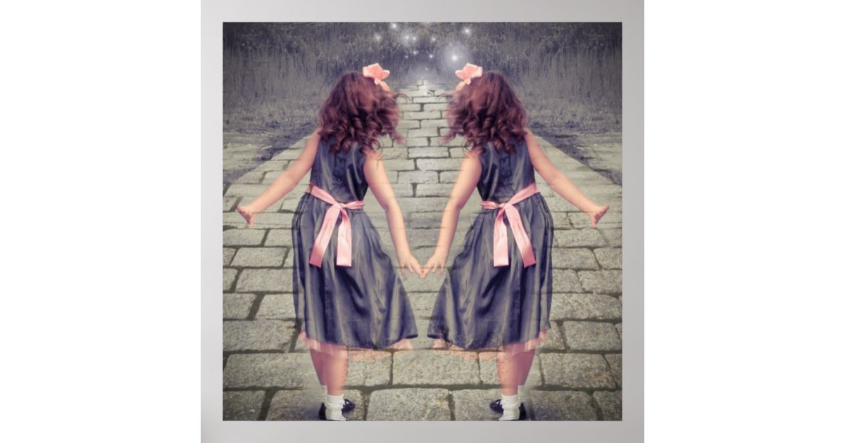 vintage gemini best friends forever Twin girls Poster | Zazzle