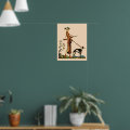Vintage German Magazine Cover Woman with Greyhound Poster | Zazzle