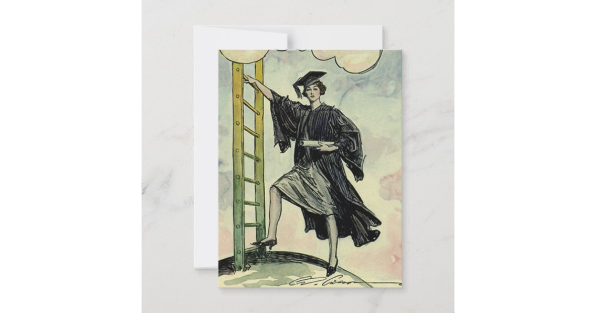 Vintage Graduation, Climbing the Corporate Ladder Invitation | Zazzle