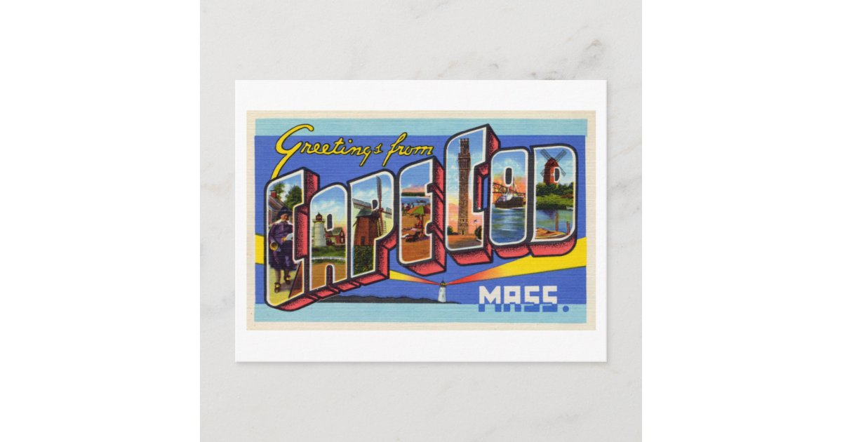 Vintage Greetings from Cape Cod, Massachusetts Postcard | Zazzle