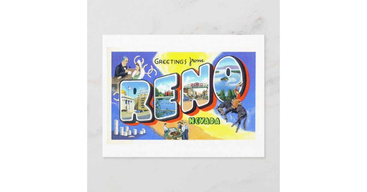 Vintage Greetings from Reno, Nevada, Postcard | Zazzle