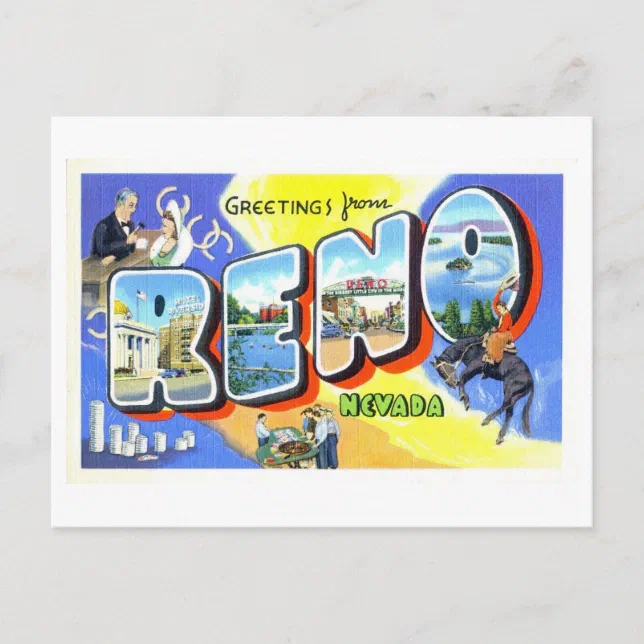 Vintage Greetings from Reno, Nevada, Postcard | Zazzle
