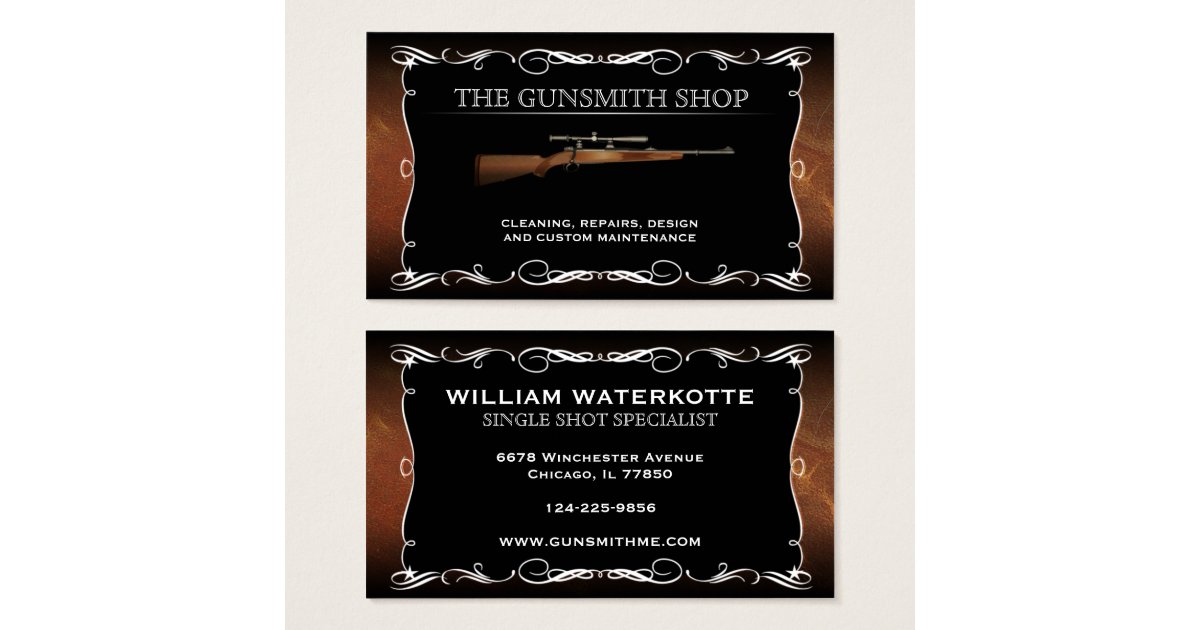 Vintage Gunsmith Gun Shop Business Cards | Zazzle