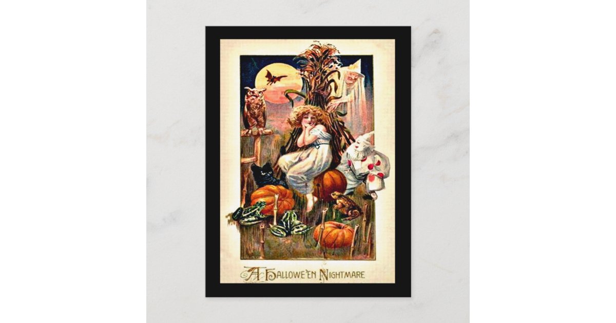 Vintage Halloween Nightmare Postcard | Zazzle