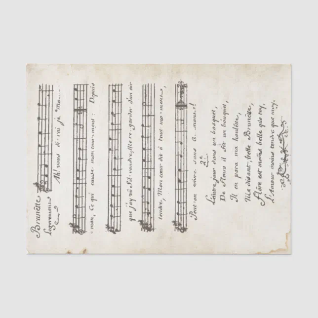 Vintage Handwritten French Twinkle Little Star Tissue Paper | Zazzle