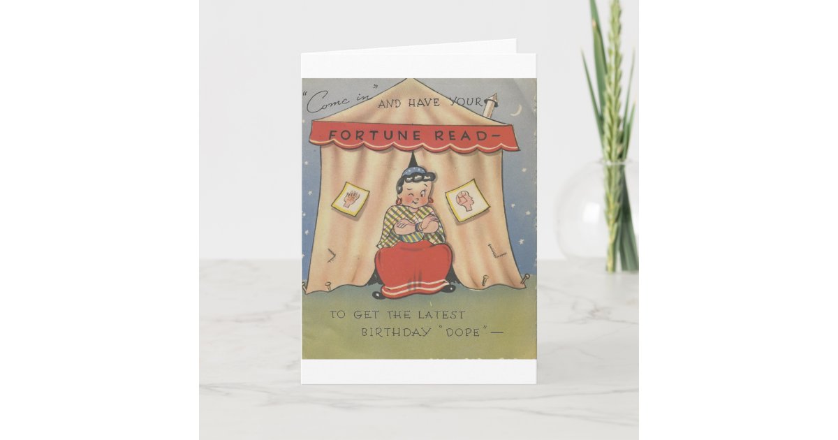 Vintage Happy Birthday Fortune Teller Card | Zazzle