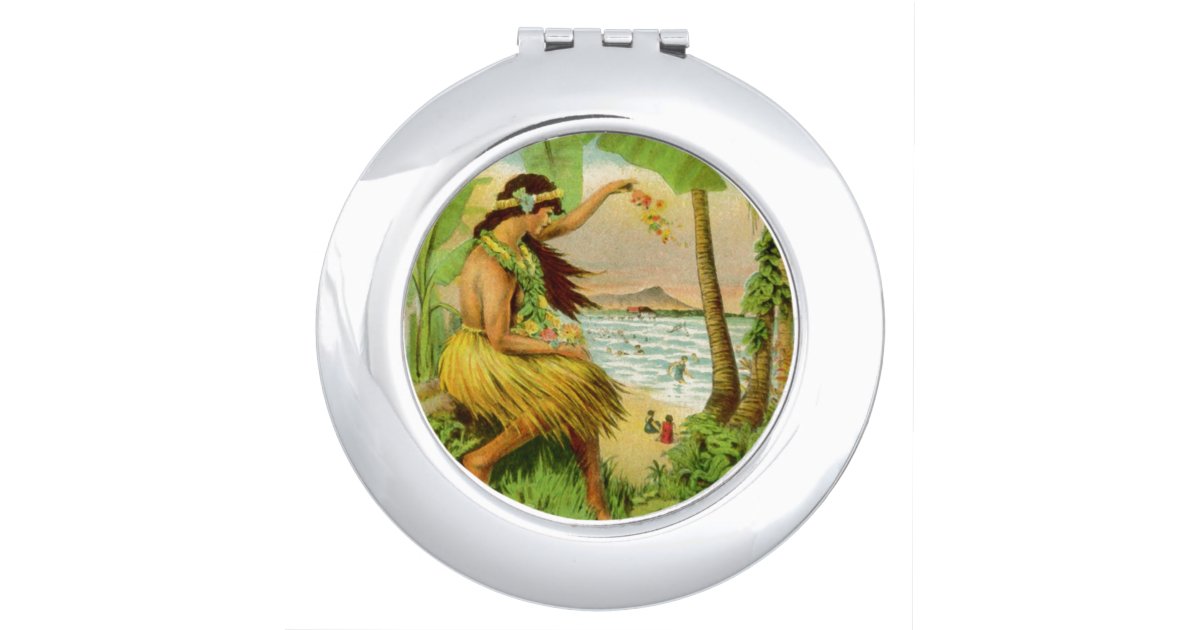 Vintage Hawaiian Travel Compact Mirror | Zazzle