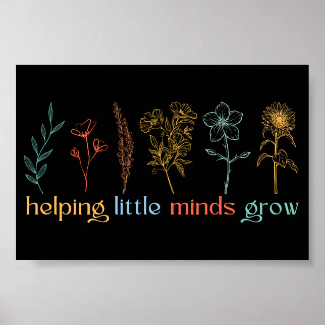 Vintage Helping Little Minds Grow Poster | Zazzle