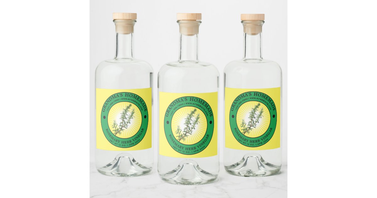 Vintage Homemade Herb Vinegar Label Template | Zazzle