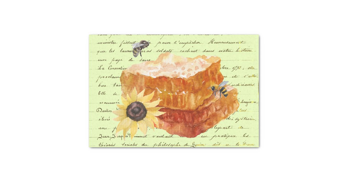 vintage honeycomb bee decoupage tissue paper | Zazzle