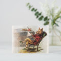 Vintage Humour, Pig in Rocking Chair Reading a Boo Postcard | Zazzle