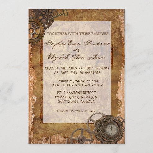 Steampunk Wedding Invitations | Zazzle.co.uk