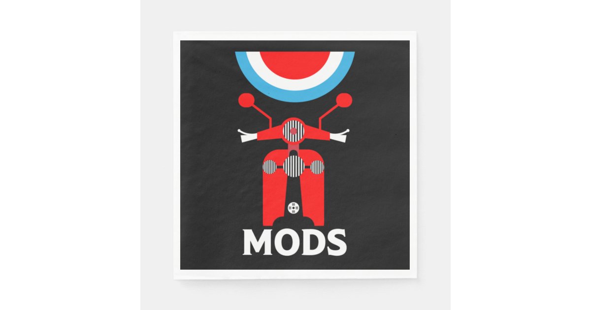 Vintage Inspired British Mods And Rockers Napkin | Zazzle