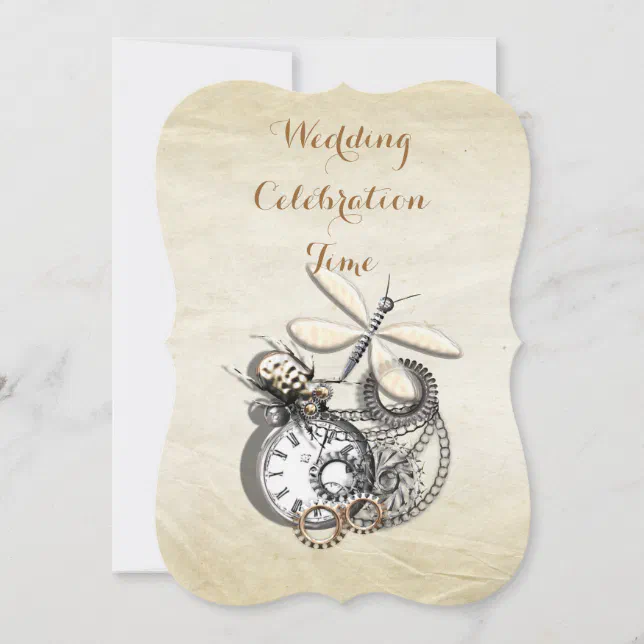 Vintage Inspired Steam Punk Themed Wedding Invitation | Zazzle