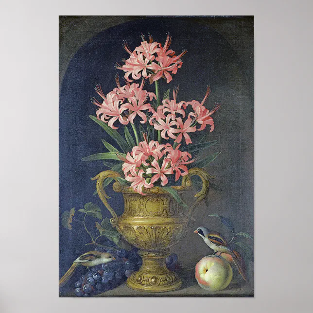 Vintage Jakob Bogdani A vase of flowers Poster | Zazzle