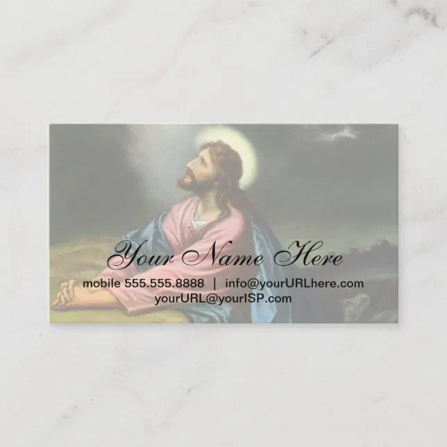Vintage Jesus Christ Praying, Garden of Gethsemane Business Card | Zazzle