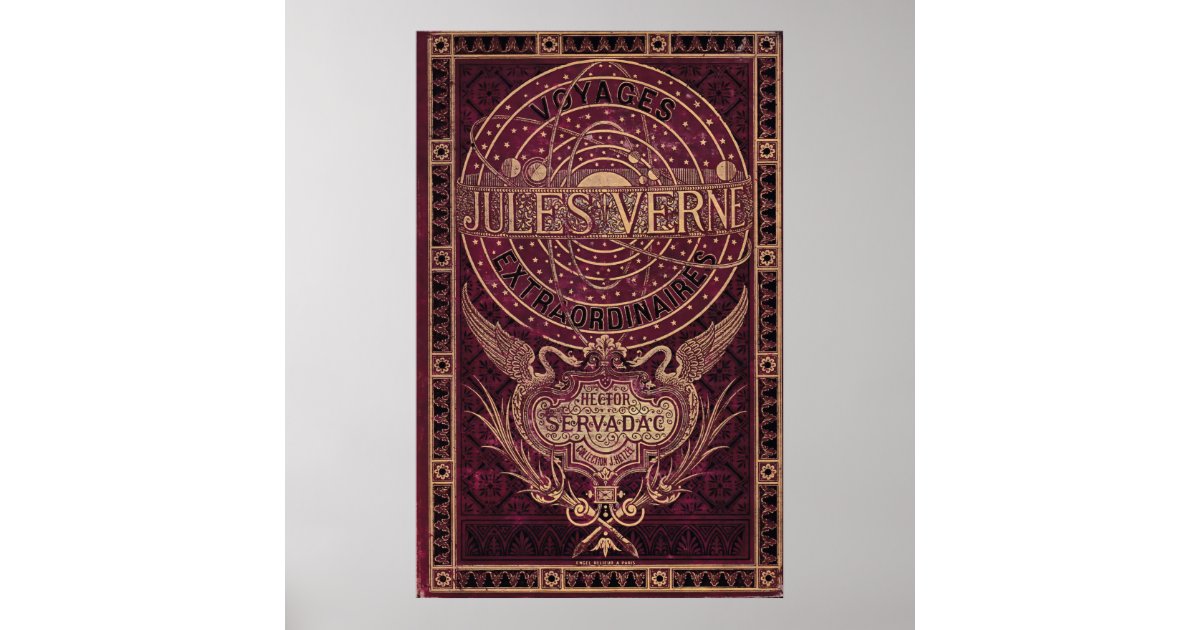 Vintage Jules Vern "Steampunk" Cover Art Poster | Zazzle