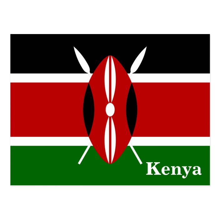 Vintage Kenya Flag Travel Tourism Postcard | Zazzle.co.uk