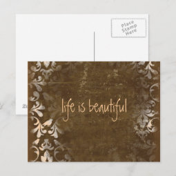 Vintage Life is Beautiful Postcards | Zazzle