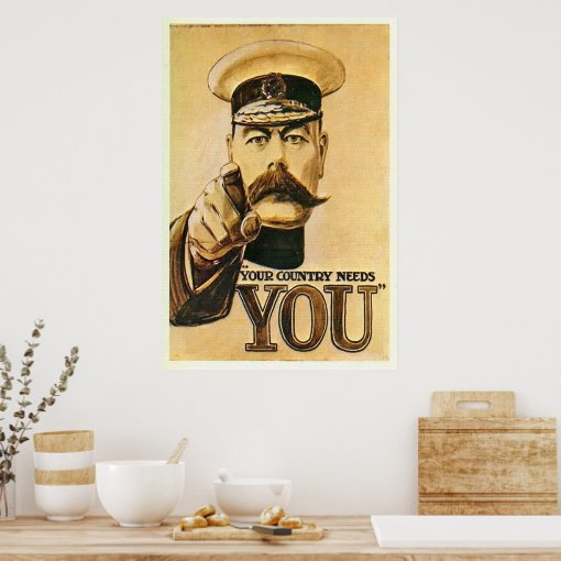 Vintage Lord Kitchener Poster Print | Zazzle