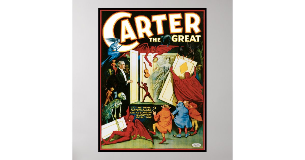 Vintage Magic Poster, Magician Carter the Great Poster | Zazzle