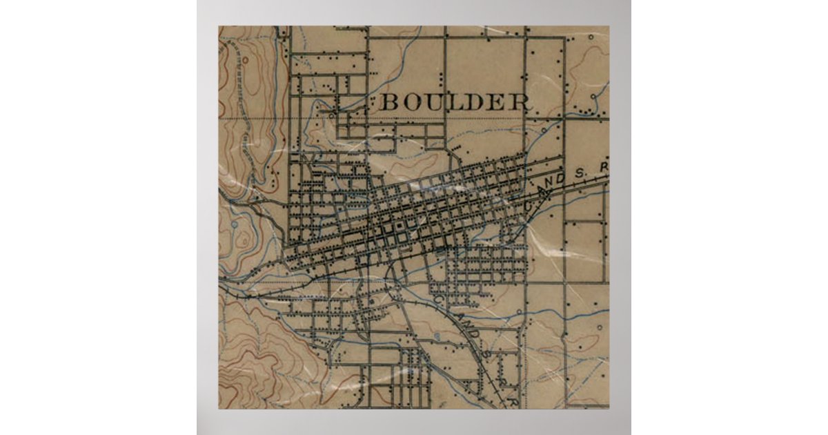 Vintage Map of Boulder Colorado (1904) Poster | Zazzle