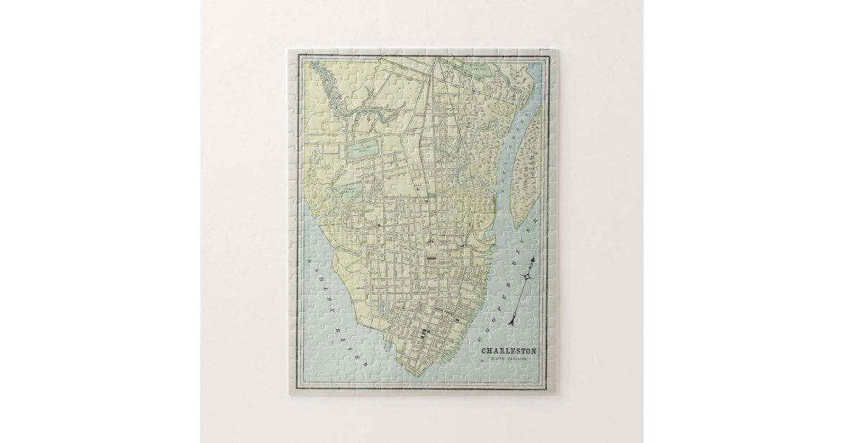 Vintage Map of Charleston SC (1901) Jigsaw Puzzle | Zazzle