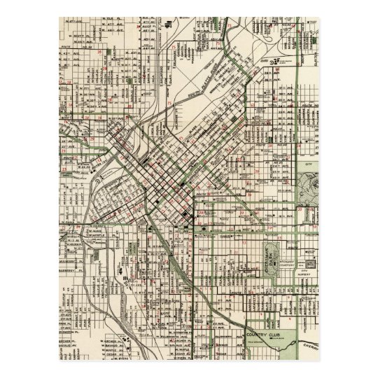 Vintage Map of Denver Colorado (1920) Postcard | Zazzle.co.uk