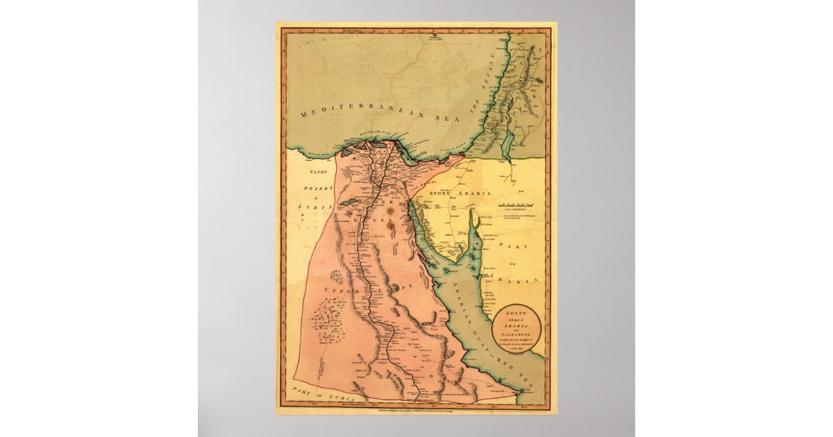 Vintage Map of Egypt (1800) Poster | Zazzle