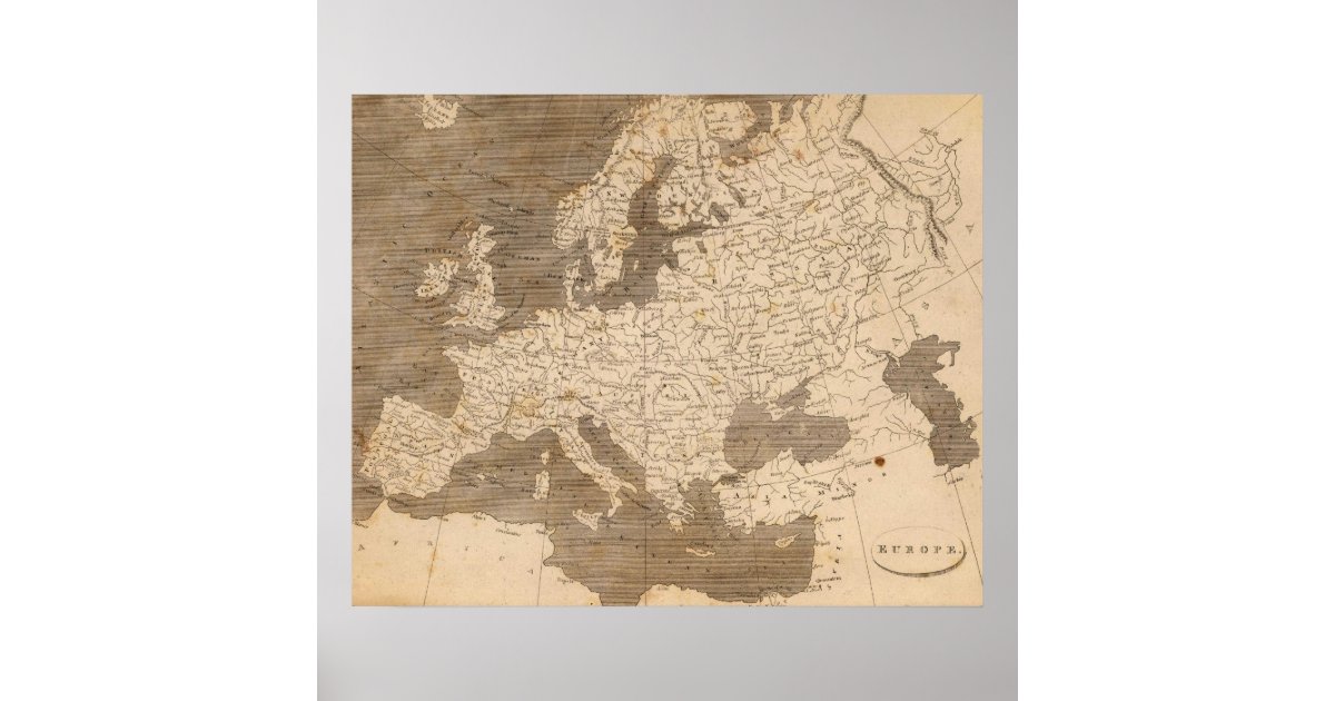 Vintage Map of Europe (1804) Poster | Zazzle