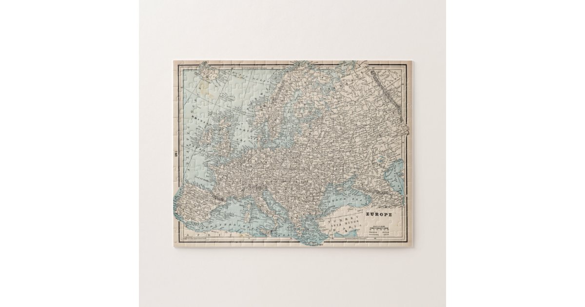 Vintage Map of Europe (1893) Jigsaw Puzzle | Zazzle