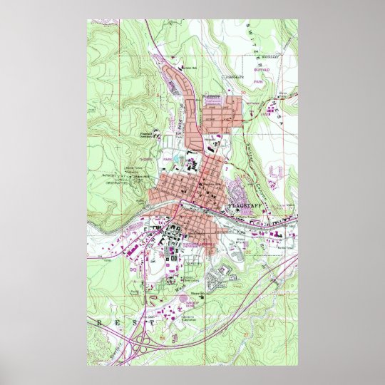 Vintage Map of Flagstaff Arizona (1962) Poster | Zazzle.co.uk