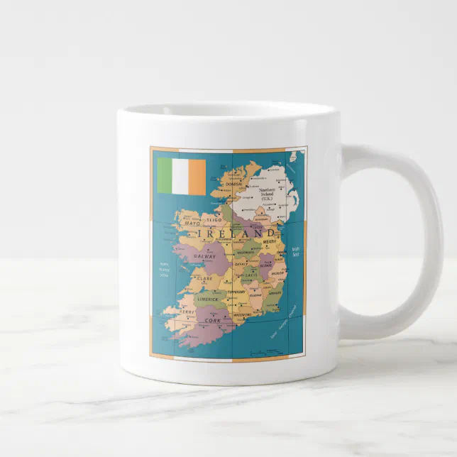 Vintage Map of Ireland Large Coffee Mug | Zazzle