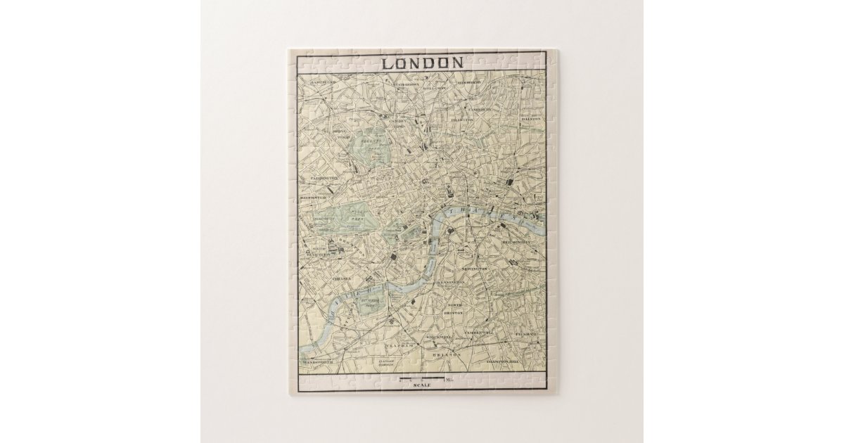 Vintage Map of London England (1901) Jigsaw Puzzle | Zazzle