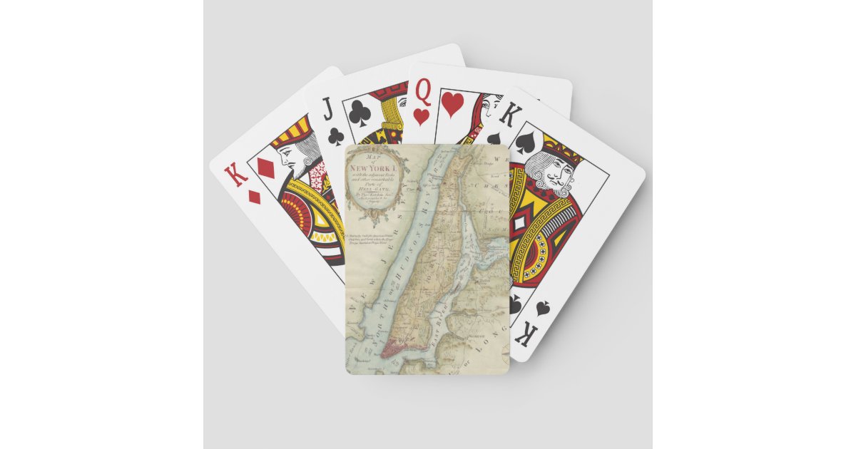 Vintage Map of New York City (1869) Playing Cards | Zazzle