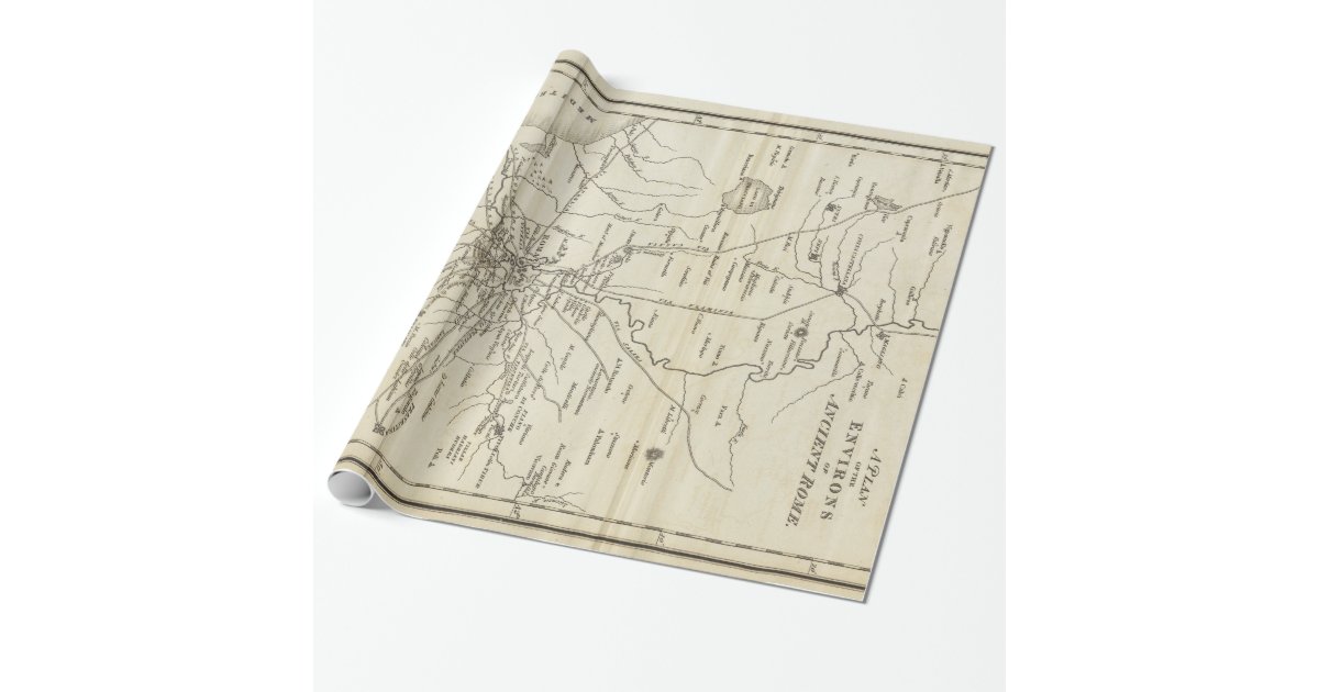 Vintage Map of Rome Italy (1821) Wrapping Paper | Zazzle