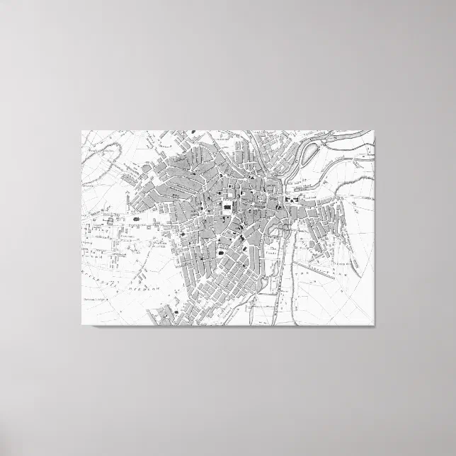 Vintage Map of Sheffield England (1823) Canvas Print | Zazzle