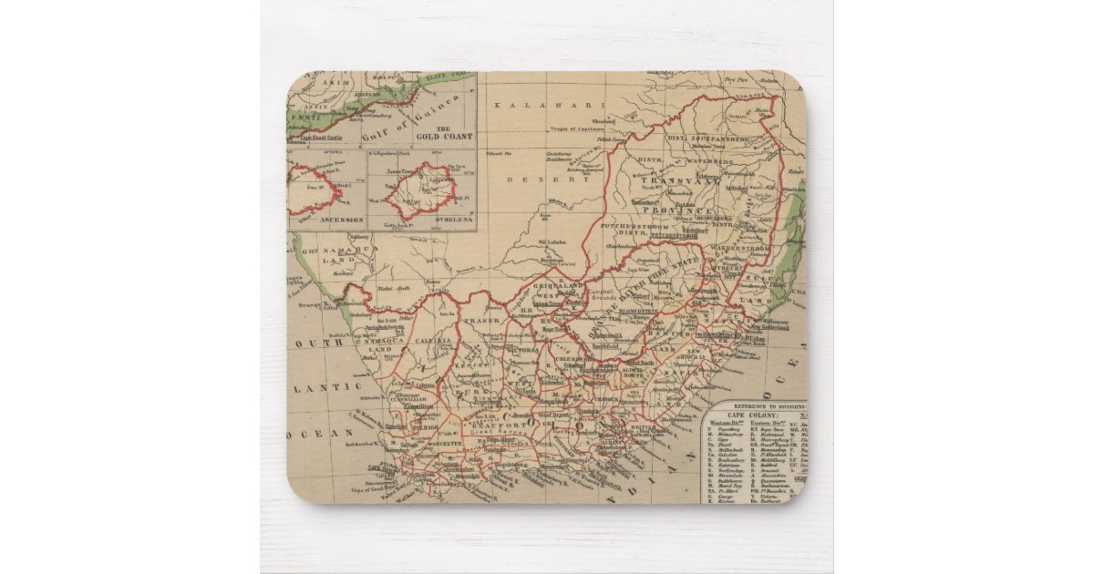 Vintage Map of South Africa (1880) Mouse Mat | Zazzle