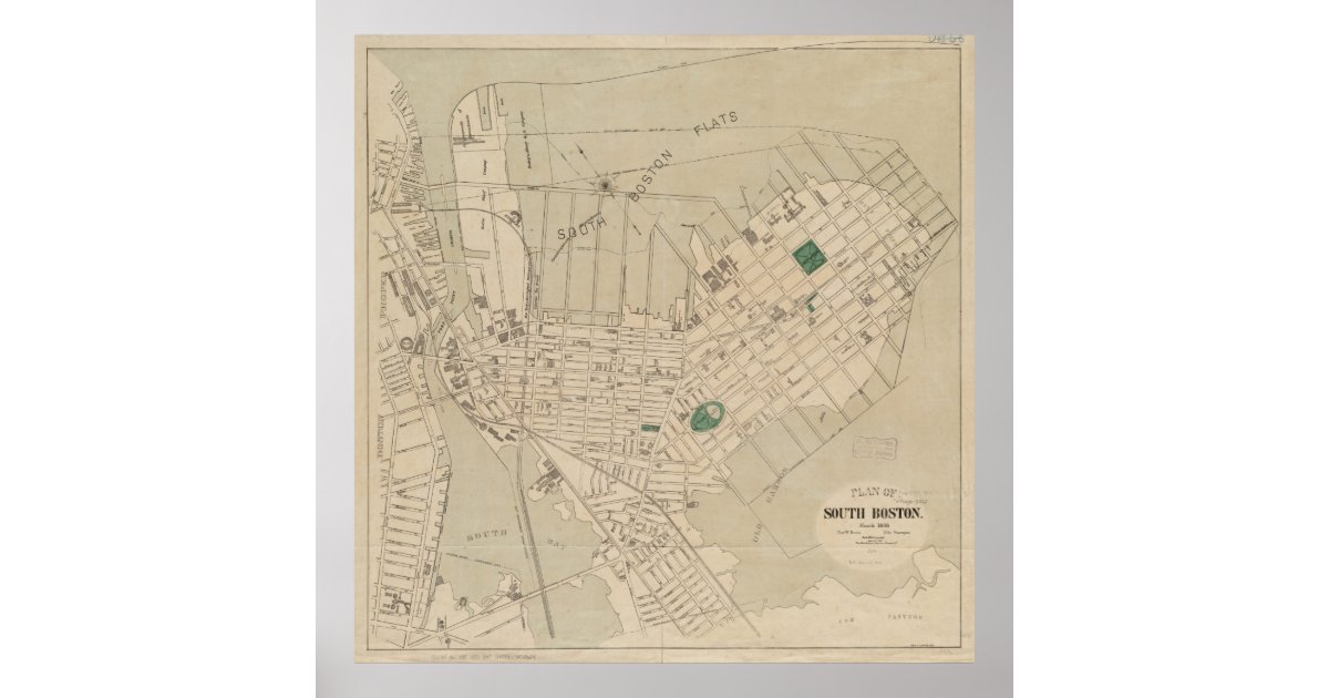 Vintage Map of South Boston (1880) Poster | Zazzle