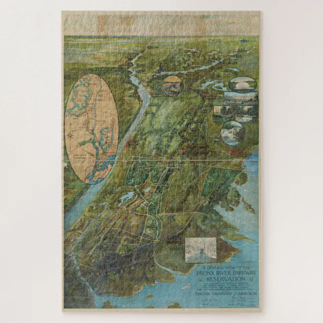 Vintage Map of the Bronx NY (1915) Jigsaw Puzzle | Zazzle