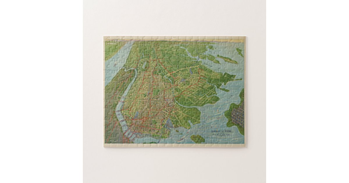 Vintage Map of the Bronx NY (1921) Jigsaw Puzzle | Zazzle