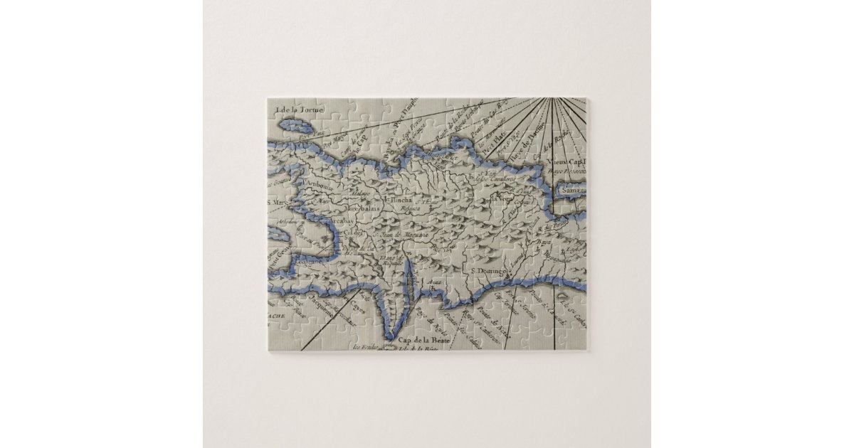 Vintage Map of The Dominican Republic (1750) Jigsaw Puzzle | Zazzle